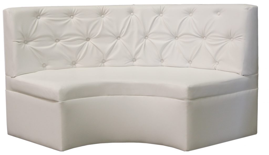 designer8-Curved Tufted Booth - White Leather - DESIGNER8*