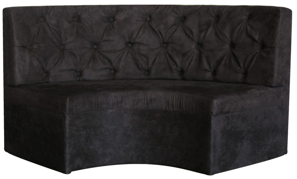 Francesca Curved 5' Booth - Chocolate Brown Suede - DESIGNER8*